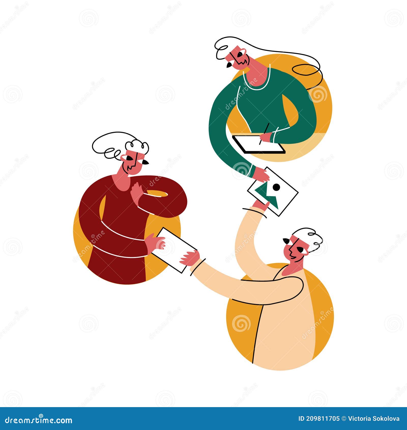 Abstract People Passing on Ideas and Solutions Stock Vector ...