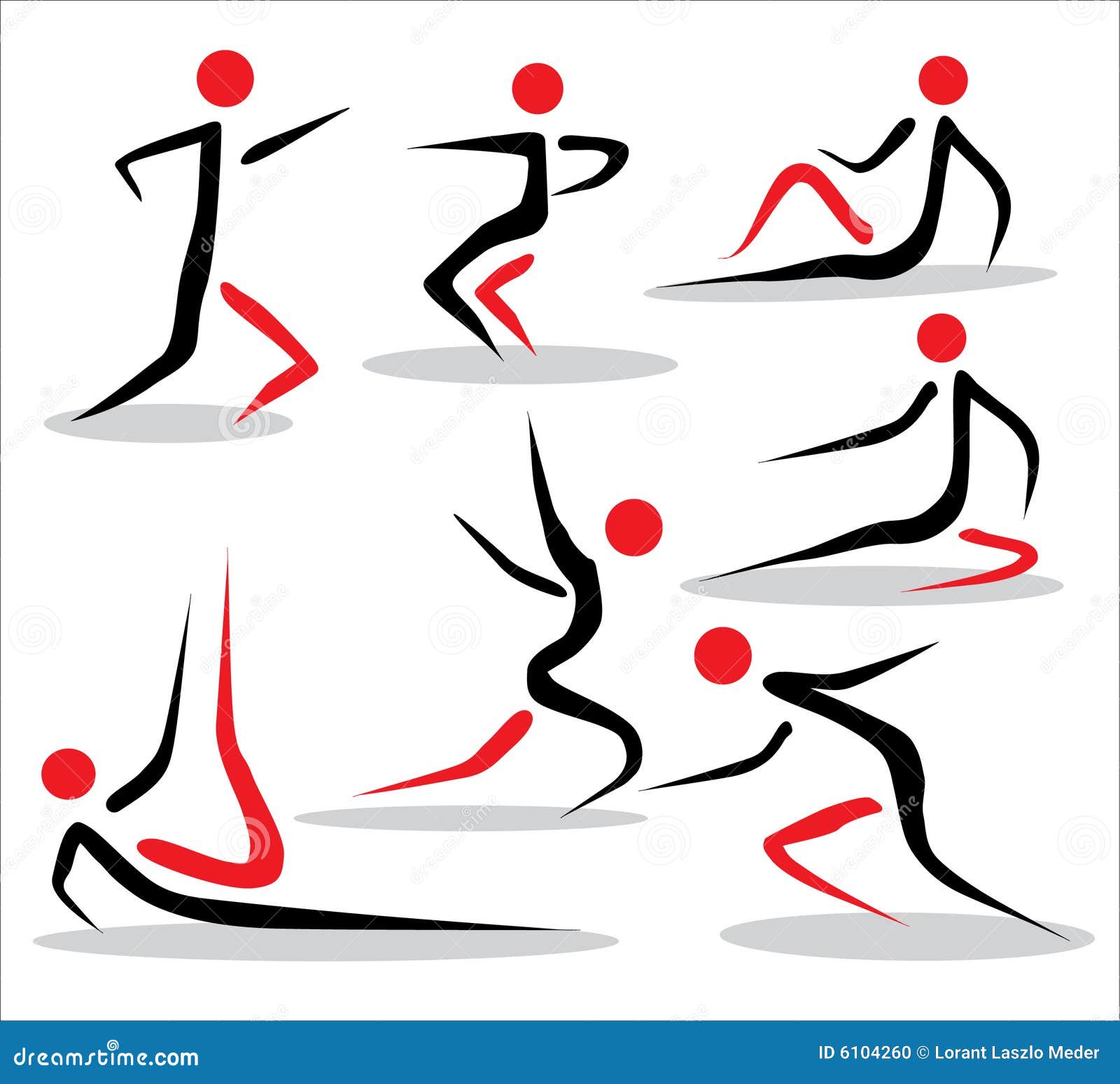 Abstract people poses stock vector. Illustration of dance - 6104260