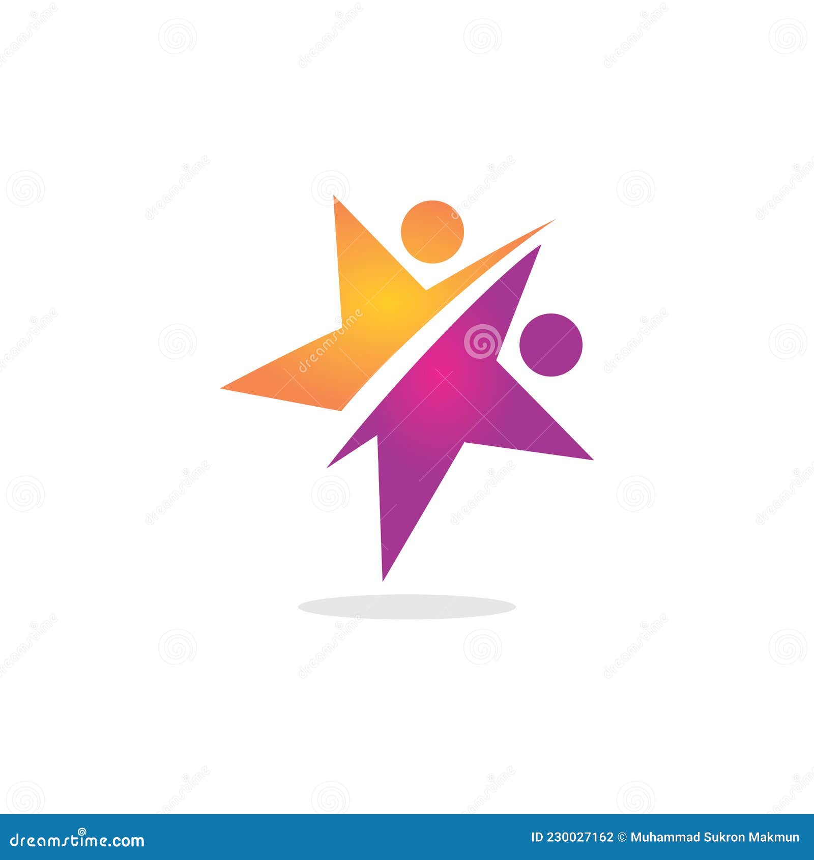 Abstract People Team Work Star Logo Icon Stock Vector - Illustration of ...
