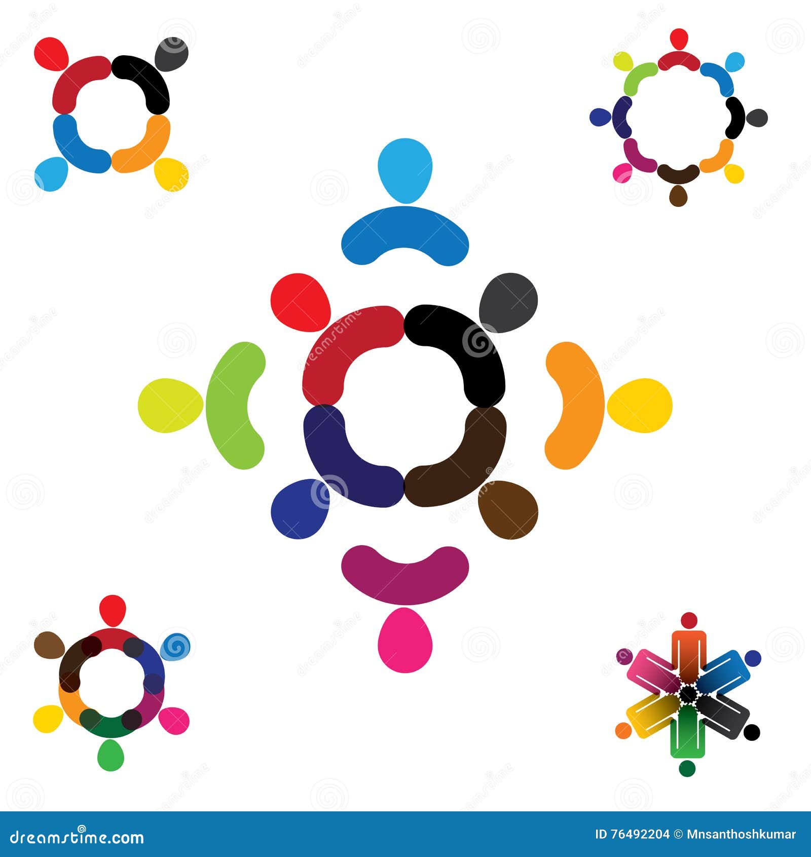 Abstract People Vector Logo Design Collection Set. Stock Vector ...