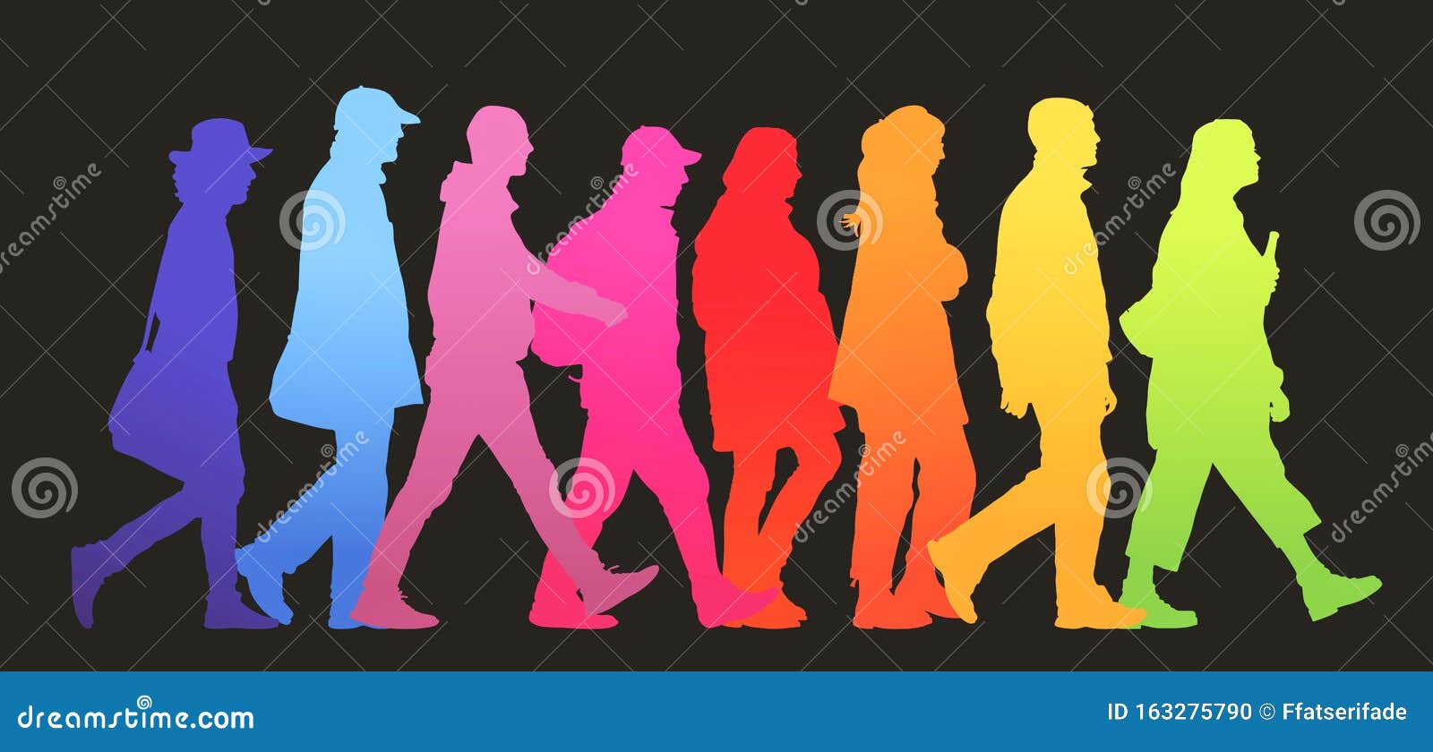 Abstract people walking stock illustration. Illustration of sign ...