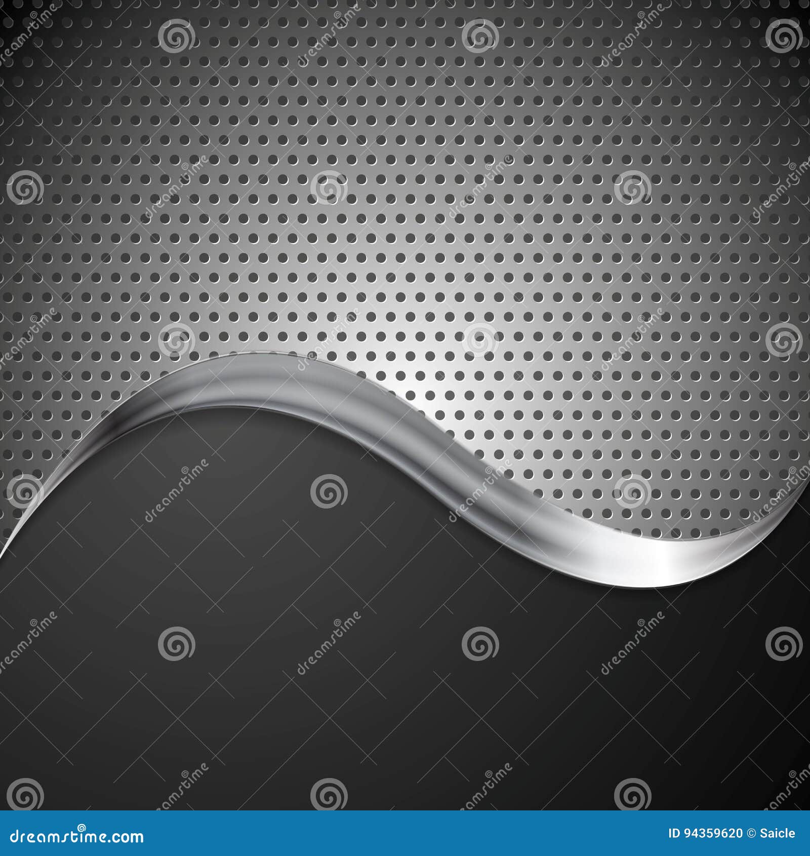 Abstract Perforated Metal Background and Steel Wave Stock Vector ...
