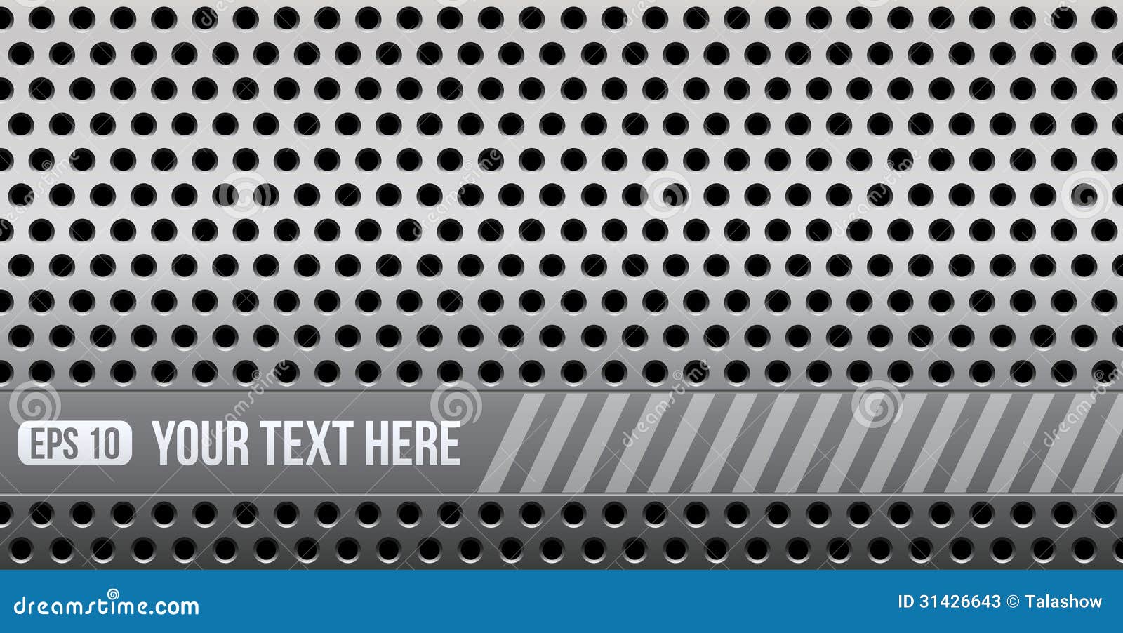 Abstract Perforated Metal Texture With Silver Waves Vector Illustration ...