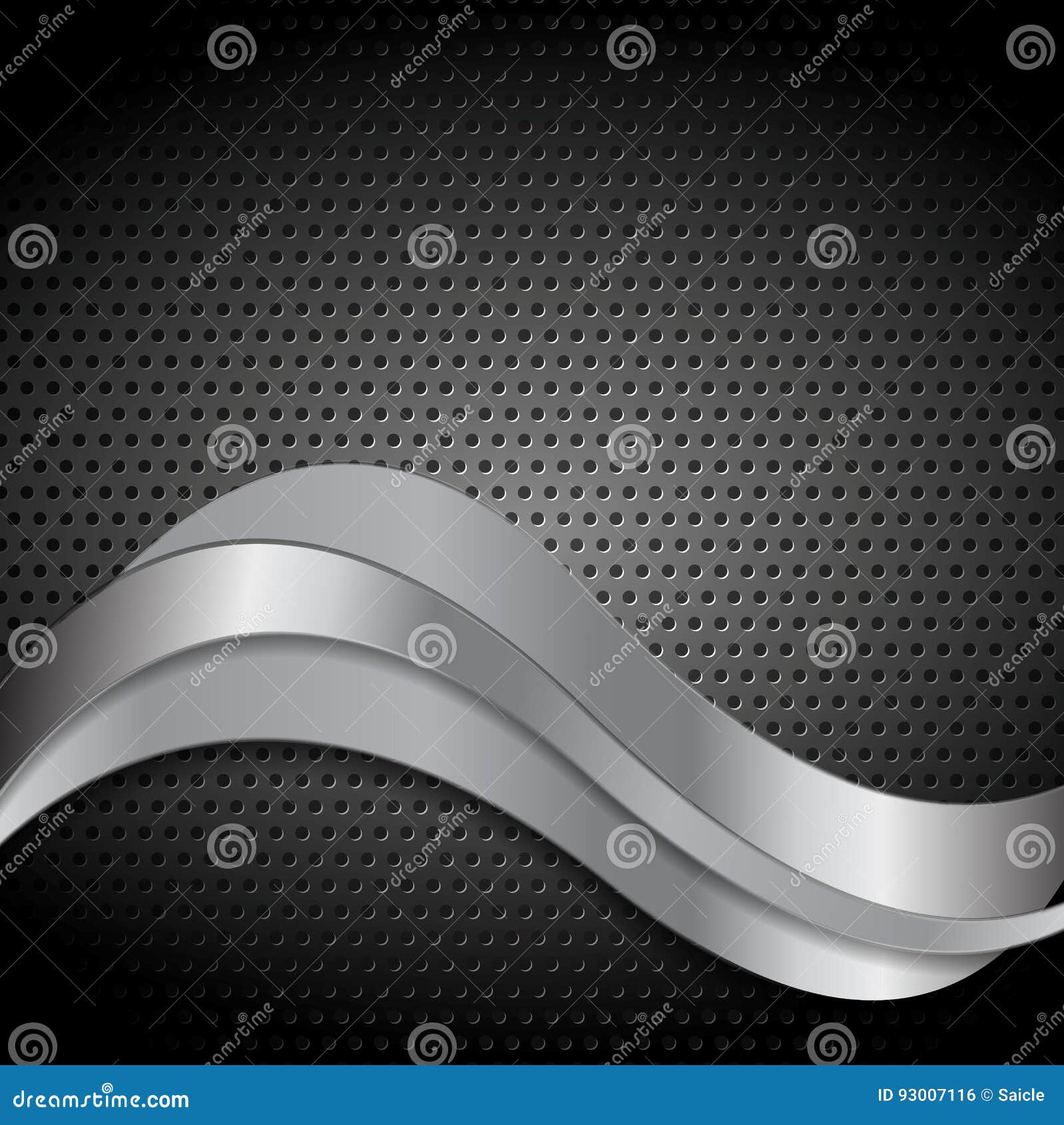 Abstract Perforated Metal Texture with Silver Waves Stock Vector ...
