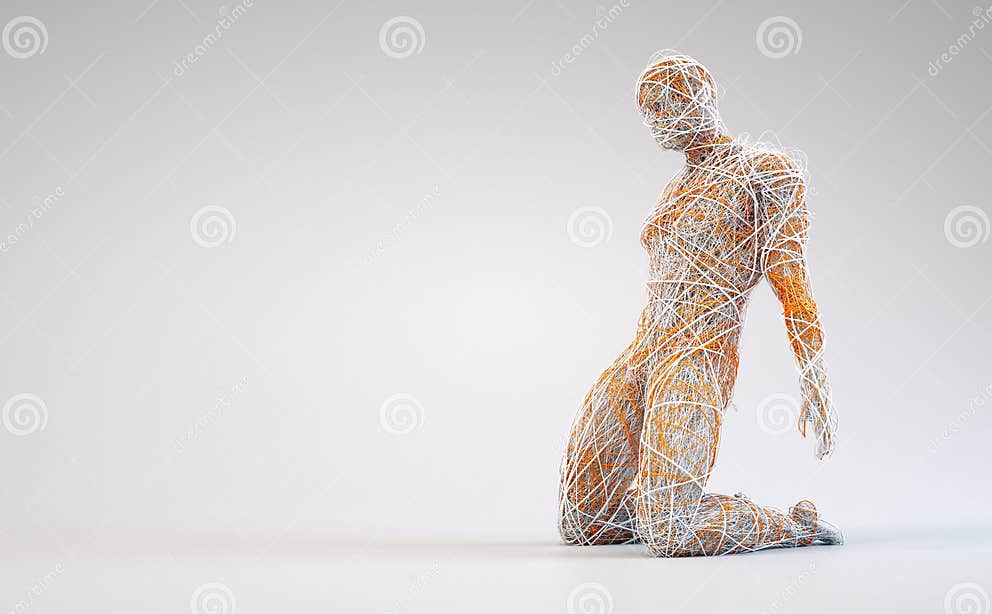 Abstract Person Posing. Uniqueness and Complexity Concept Stock ...