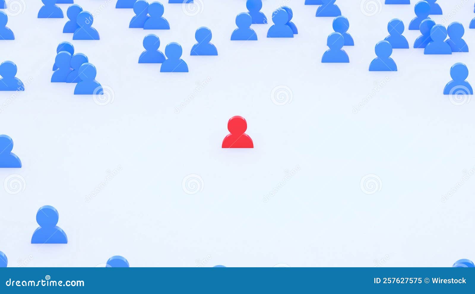 Abstract Person is Standing in the Middle of a Blue Crowd Stock ...