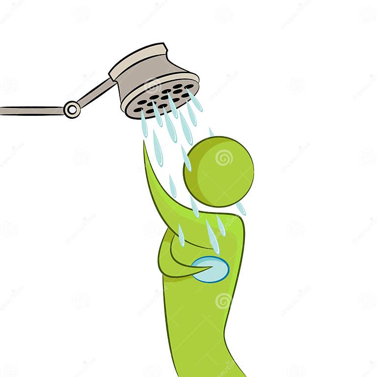 Abstract Person Taking Shower Stock Vector - Illustration of showering ...