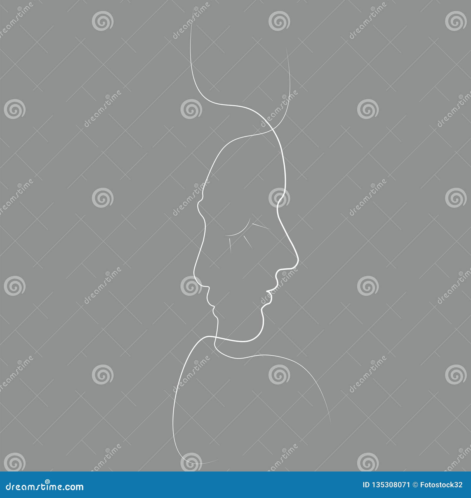Abstract persons one line stock vector. Illustration of portrait ...