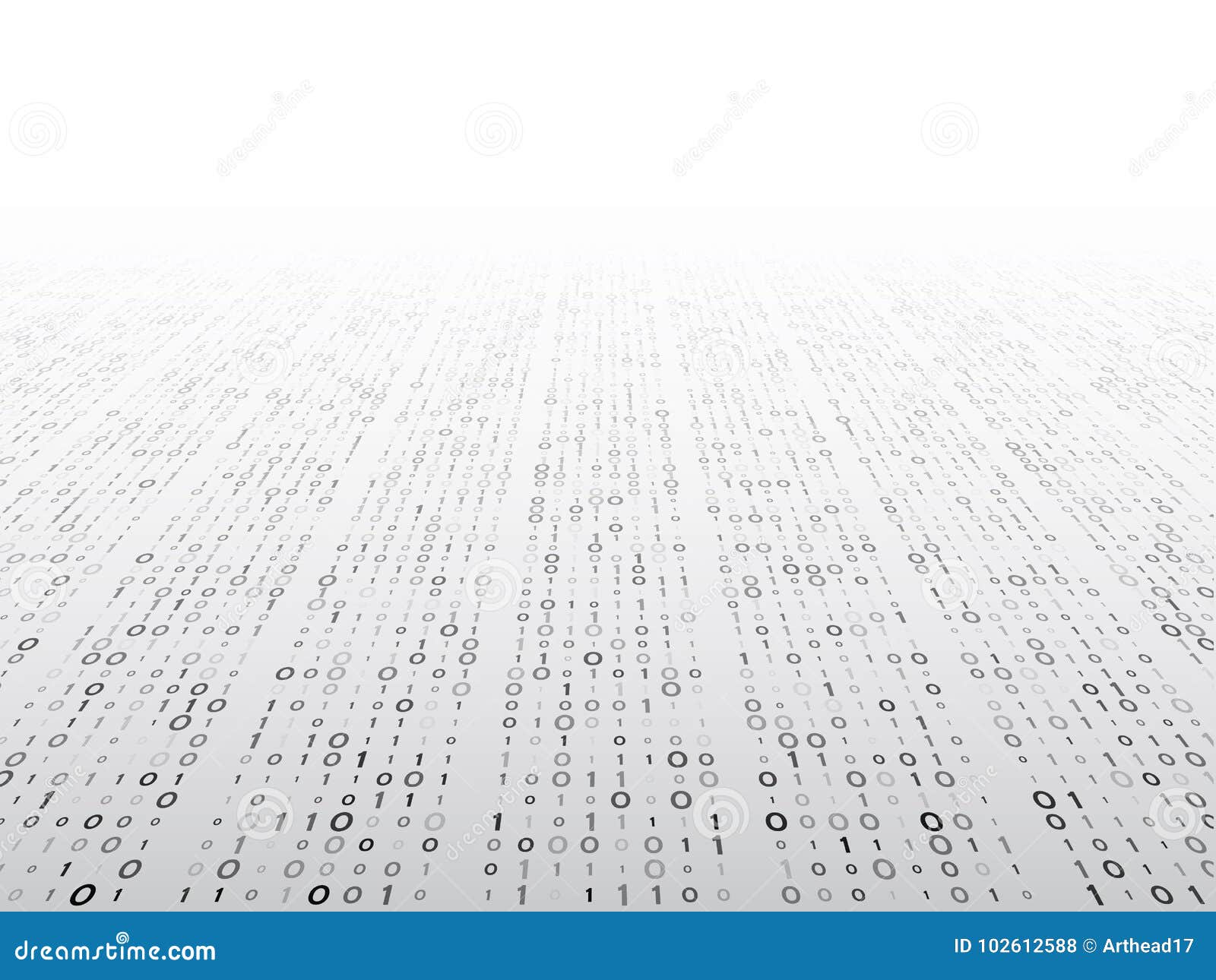 Abstract Perspective Binary Code On A Grey Background Matrix Te Stock Vector Illustration Of