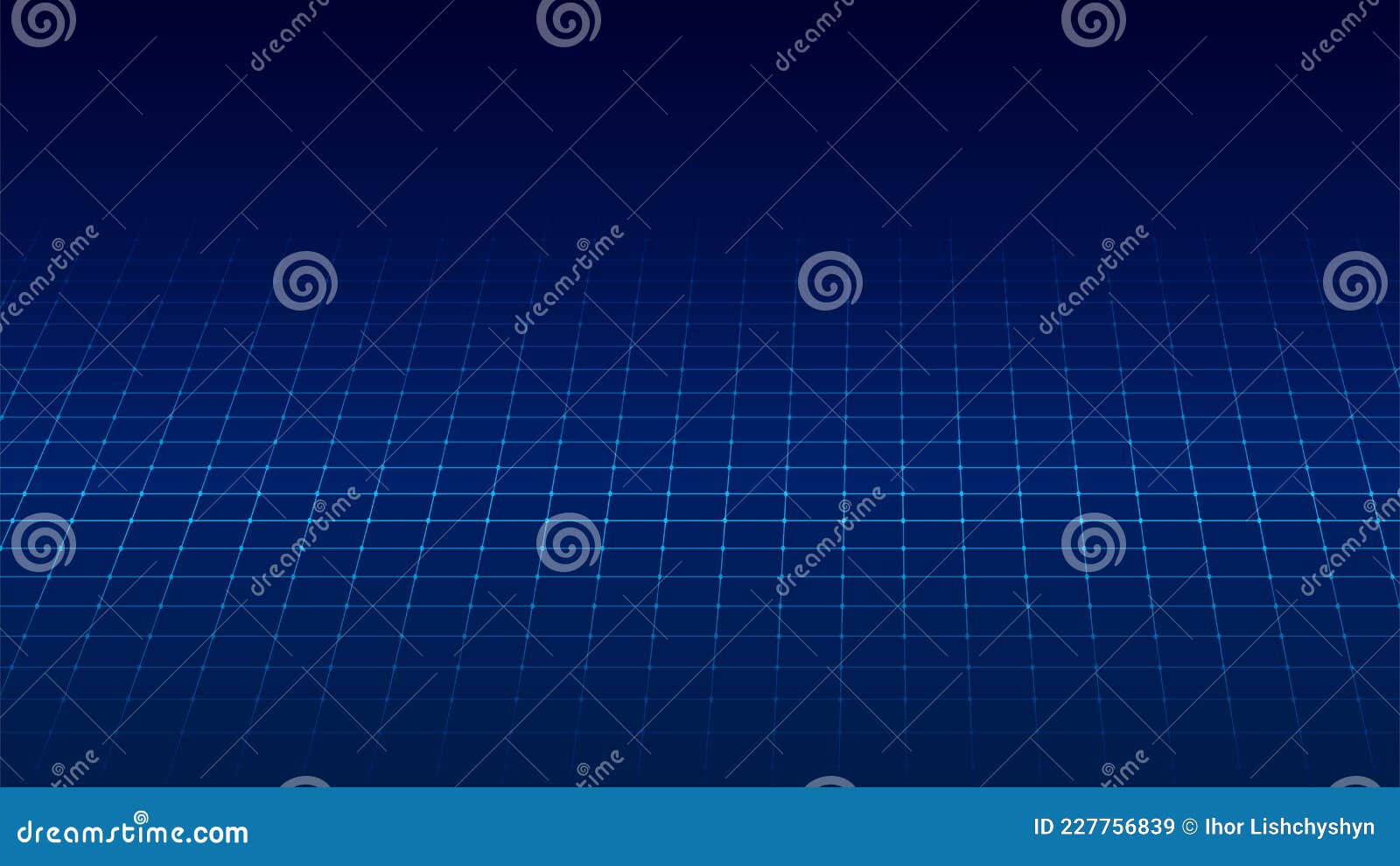 Abstract Perspective Blue Grid. Wireframe Landscape. Vector ...