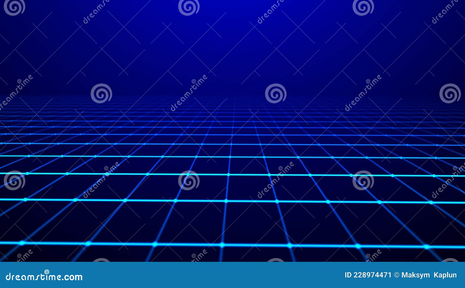 Abstract Perspective Grid. Digital Retro Background. Wireframe Cyber ...