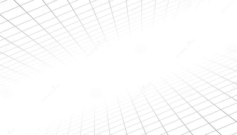 Abstract Perspective Grid Line Pattern on White Background Stock ...