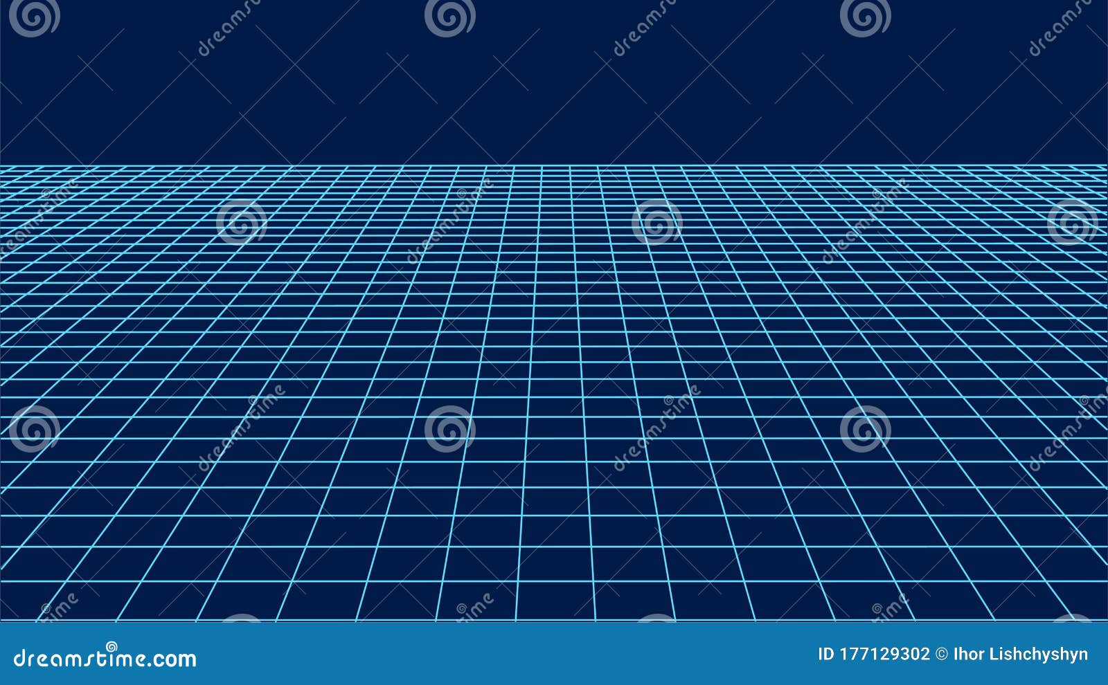Abstract Perspective Grid. Wireframe Landscape. Vector Illustration ...