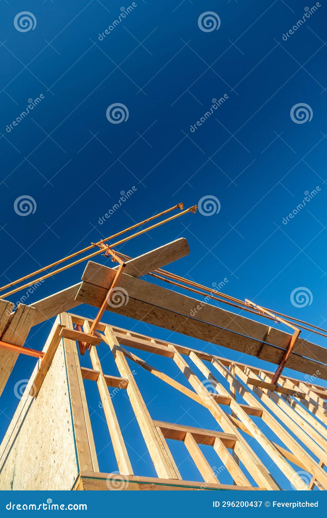 Abstract Perspective of a House Wood Construction Framing Stock Image ...