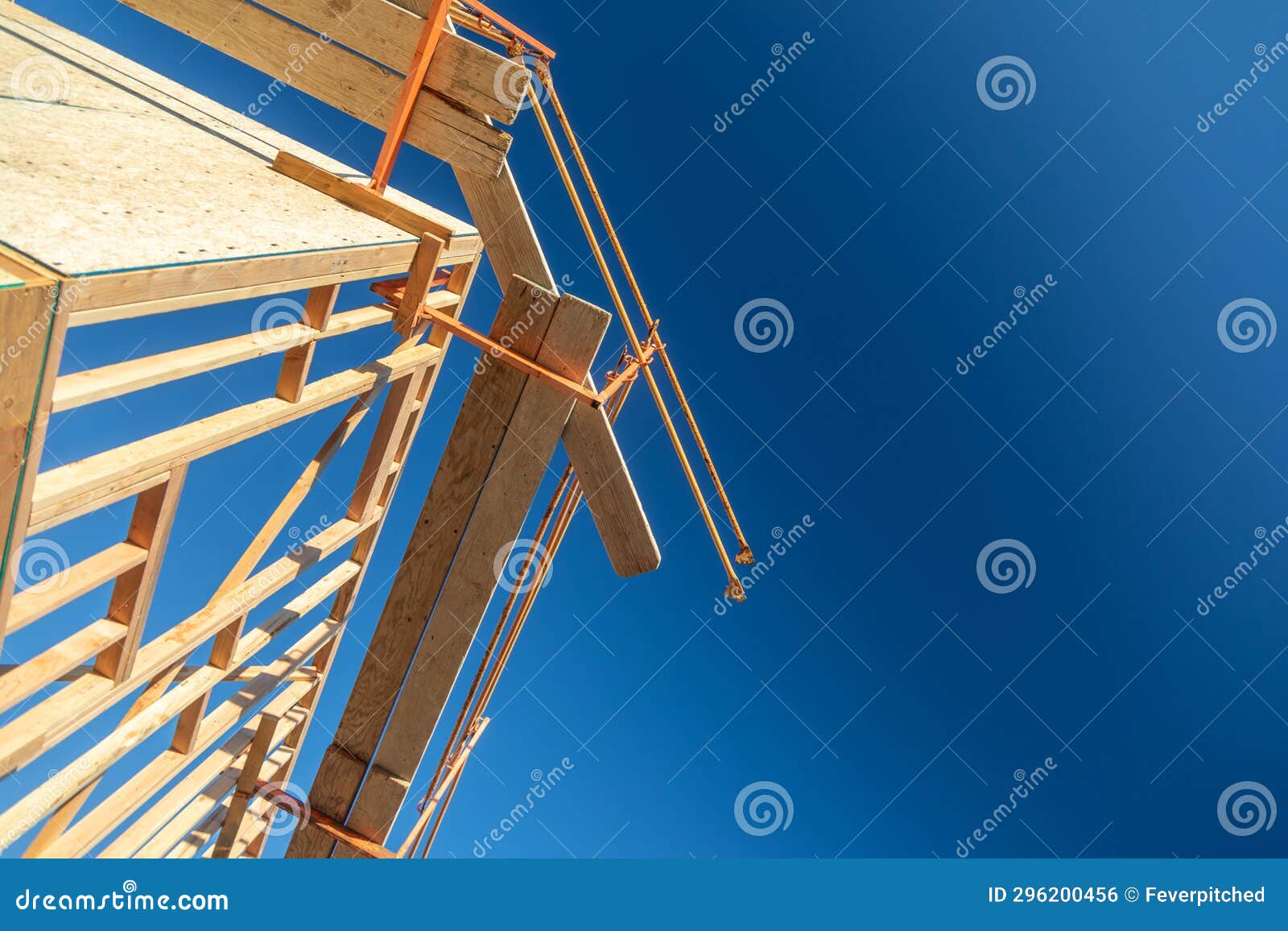 Abstract Perspective of a House Wood Construction Framing Stock Photo ...