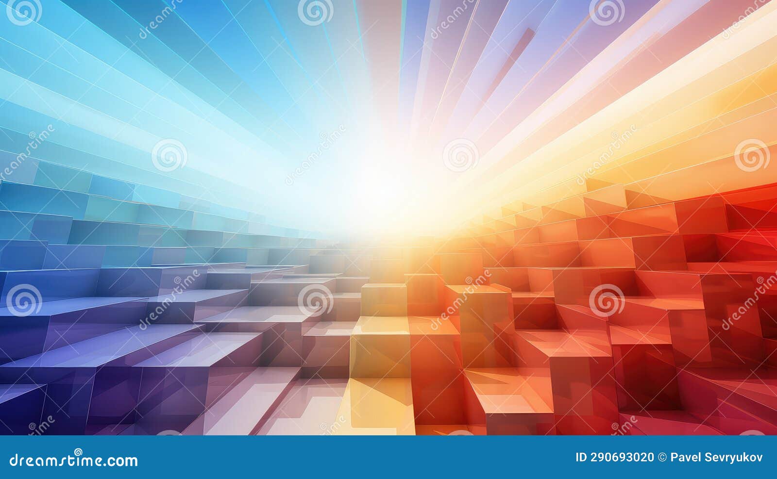 Abstract Perspective Prism Cascade Stock Illustration - Illustration of ...