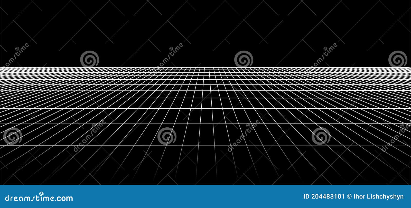 Abstract Perspective White Grid. Wireframe Landscape. Vector ...
