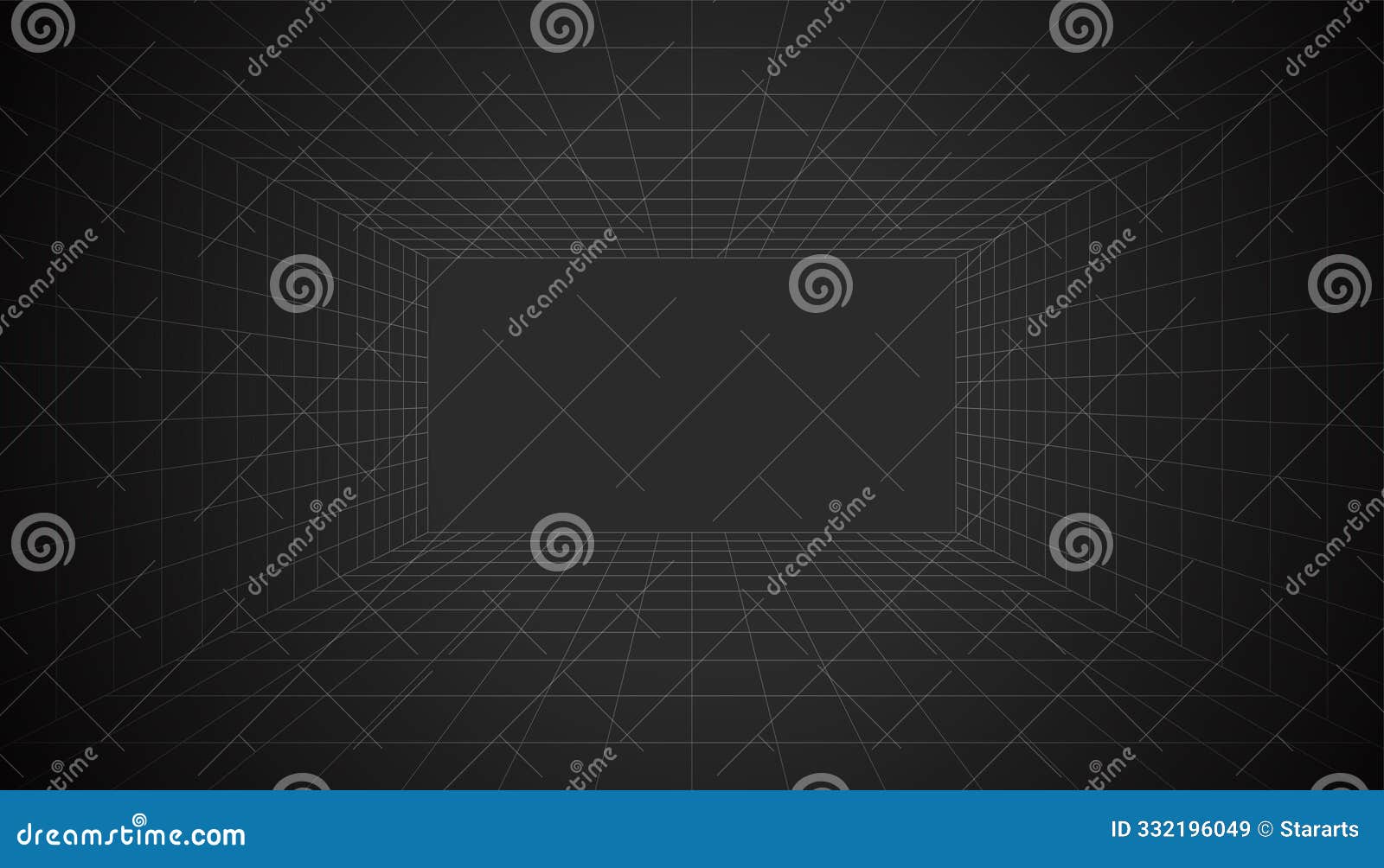 Abstract Perspective Wireframe Grid Room Dark Background Stock ...