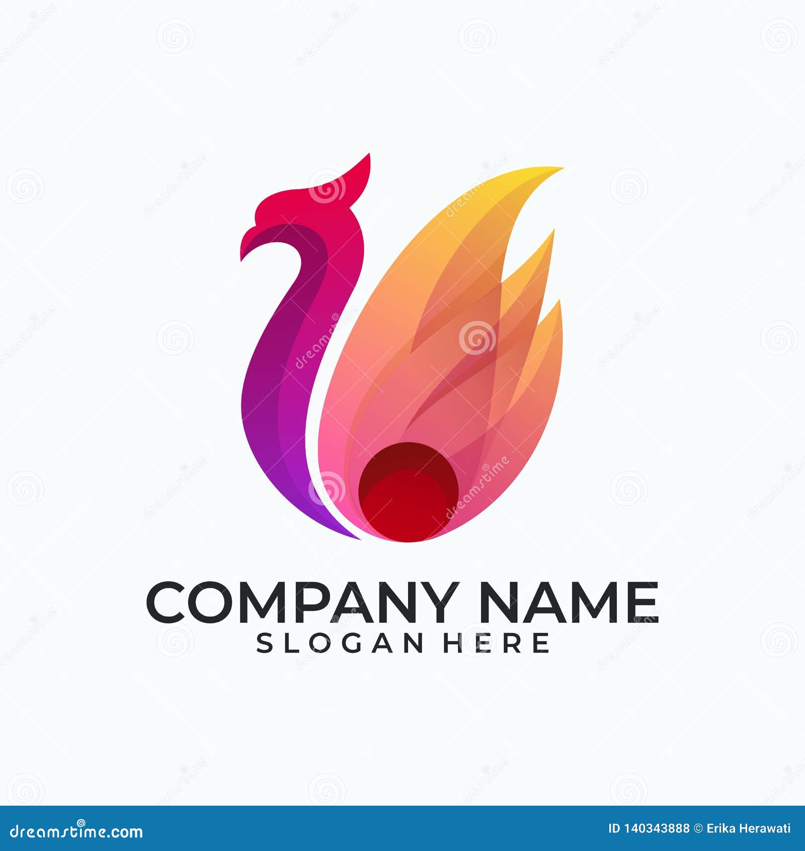 Abstract Phoenix Illustration Design Vector Template Stock Vector ...