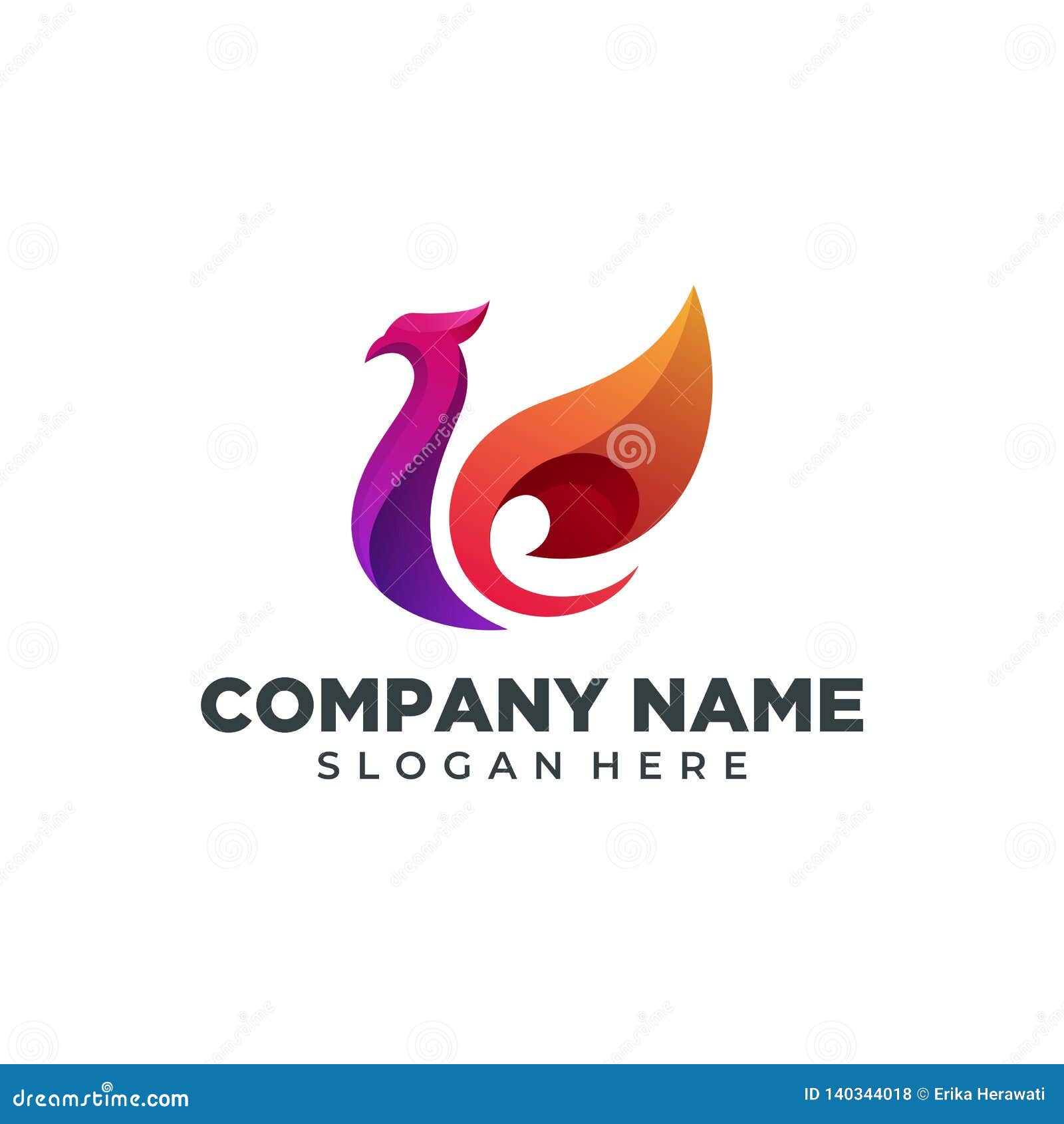 Abstract Phoenix Illustration Design Vector Template Stock Vector ...