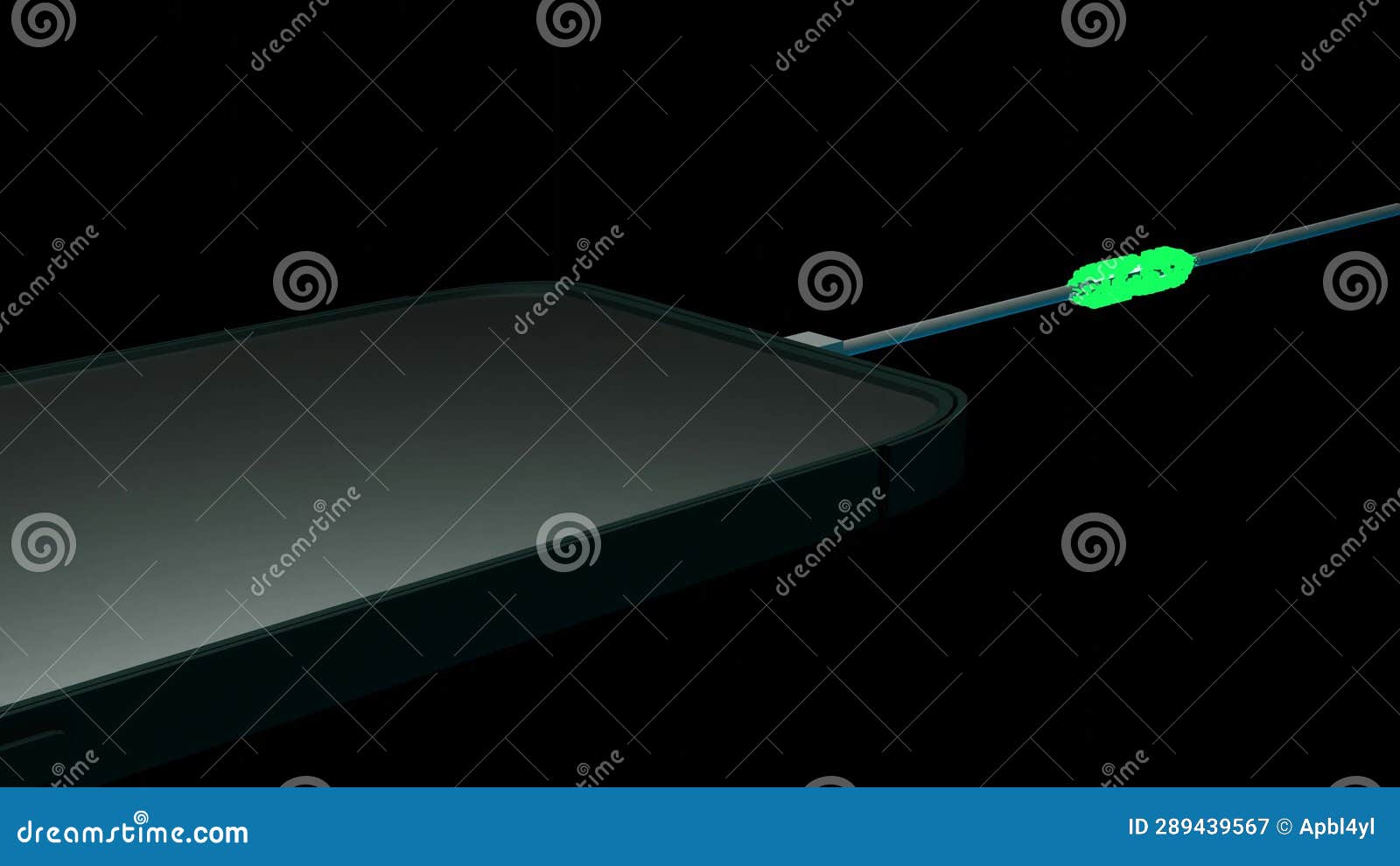 Abstract Phone Charging with Charging Cable on a Black Background ...