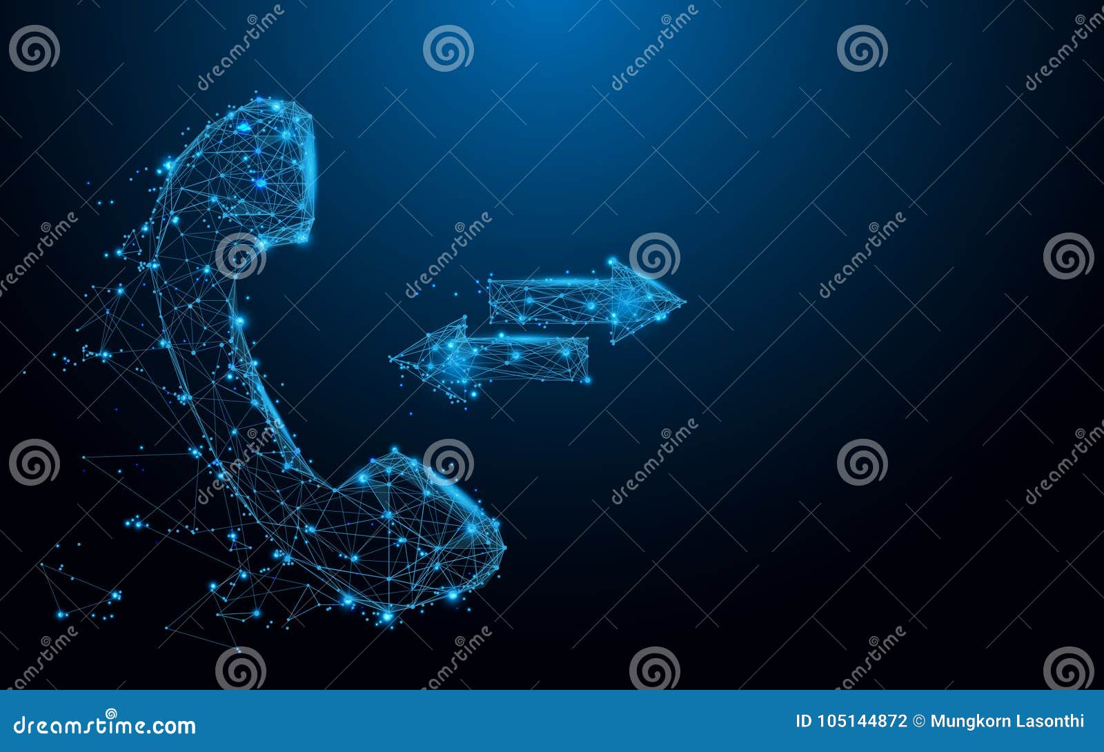 Abstract Phone Icon from Lines and Triangles, Point Connecting Network ...