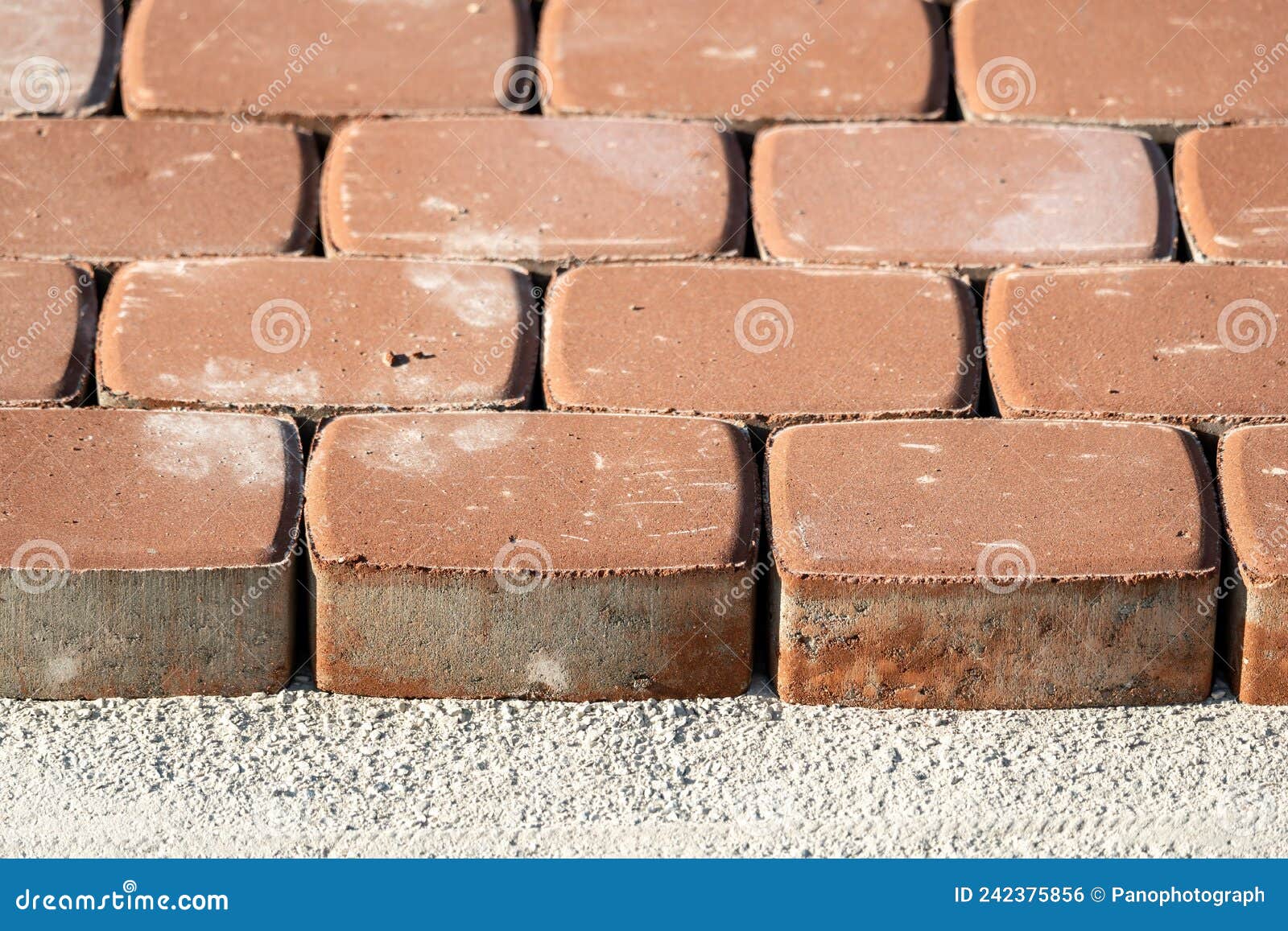 Brown Concrete Permeable Flooring Assembled on a Substrate of Sand ...