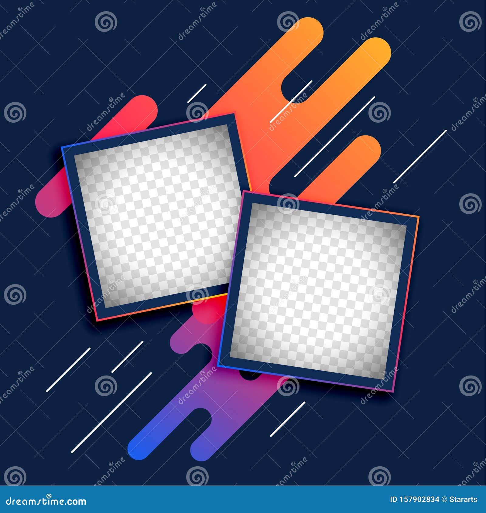 Abstract Photo Frame Layout for Memory Book Design Stock Vector ...