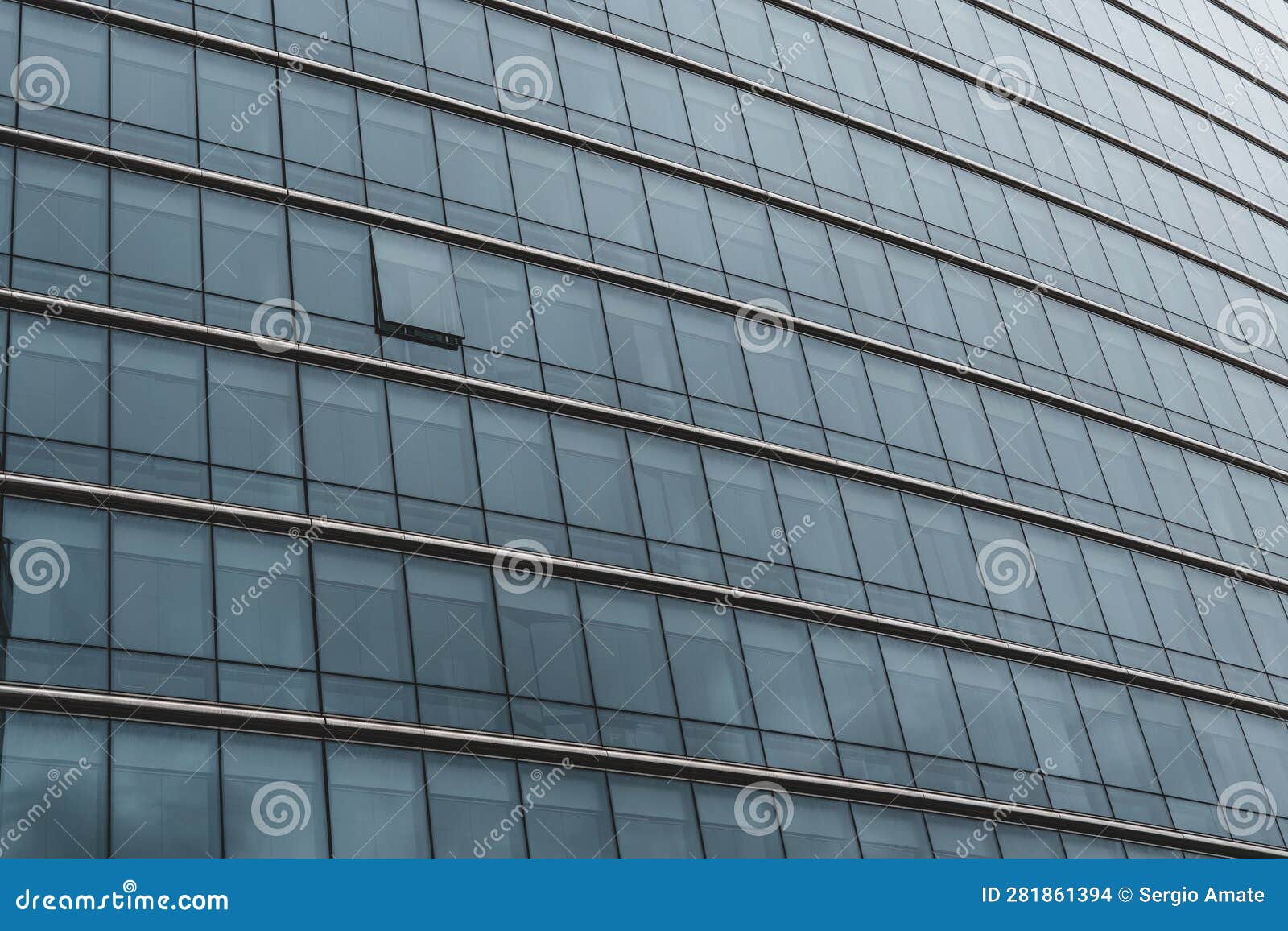 An Abstract Photo of a Glass Facade with One Window Open Stock Photo ...