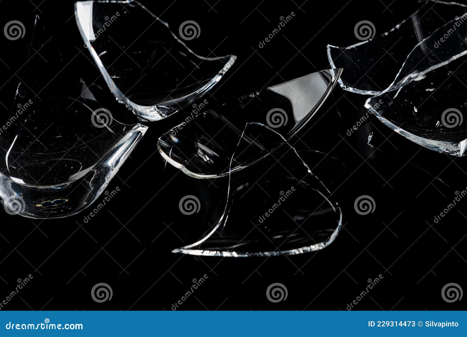 Abstract Photograph Of Broken Glass With Black Background Royalty-Free ...