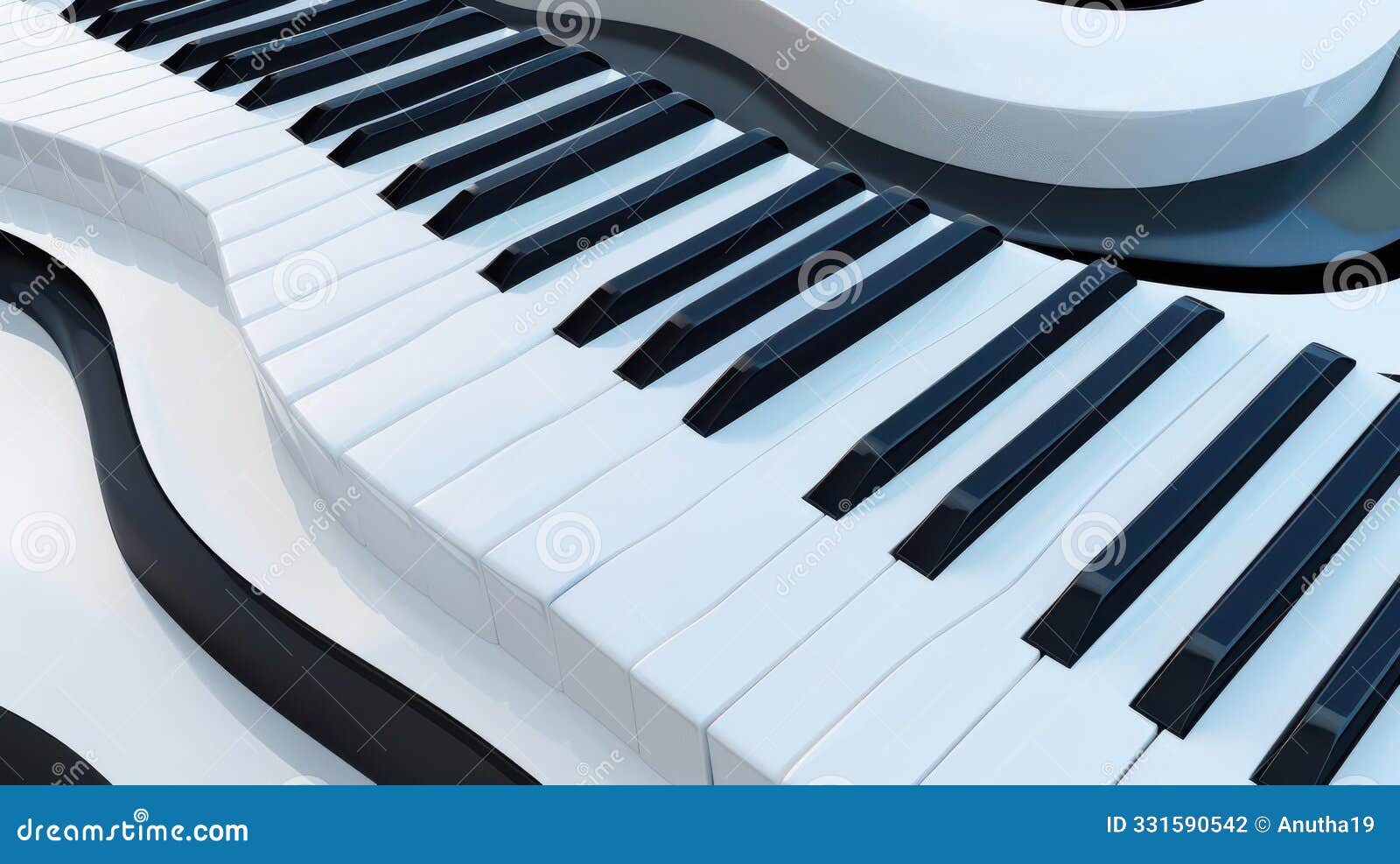 Abstract Piano Keys Flowing in a Wave Pattern, Dynamic 3D Music ...