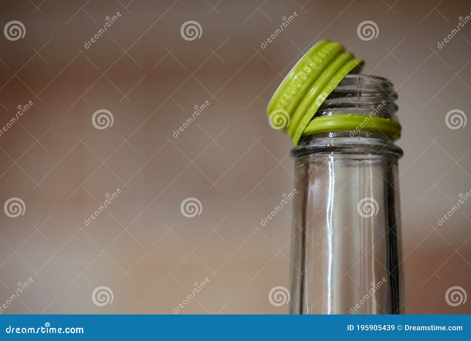 Abstract Close Up of a Bottle Neck with the Top at a Slight Angle Stock ...