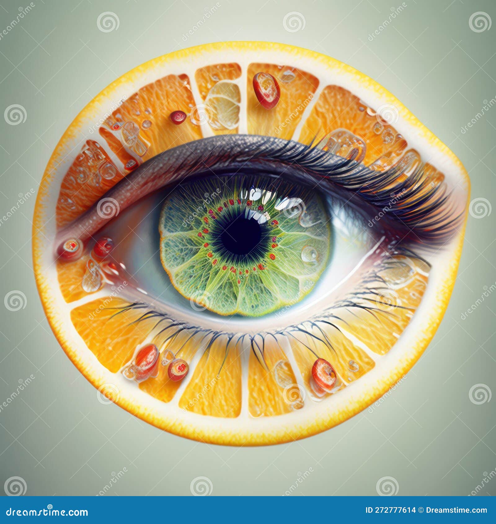 Abstract Picture of a Citrus Eye, Ai Generated Stock Illustration ...