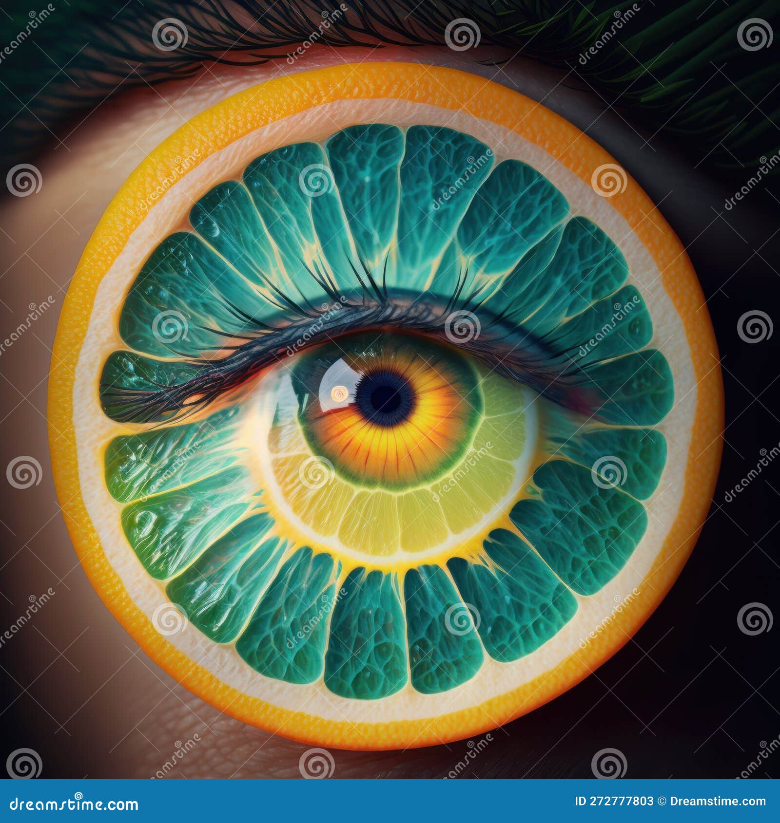 Abstract Picture of a Citrus Eye, Ai Generated Stock Illustration ...