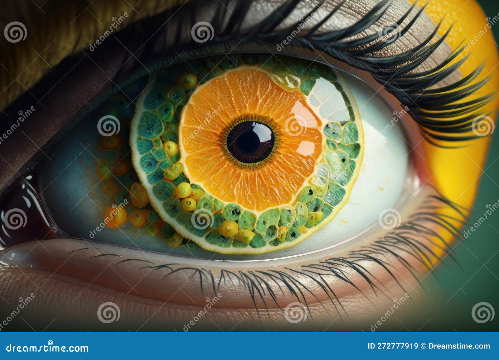 Abstract Picture of a Citrus Eye, Ai Generated Stock Image - Image of ...