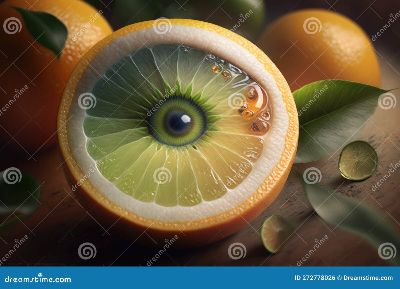 Abstract Picture of a Citrus Eye, Ai Generated Stock Photo - Image of ...