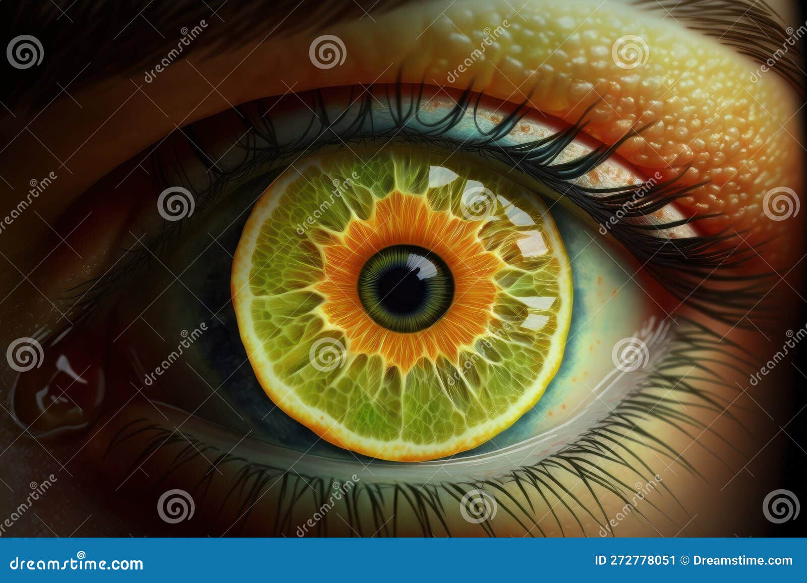 Abstract Picture of a Citrus Eye, Ai Generated Stock Image - Image of ...