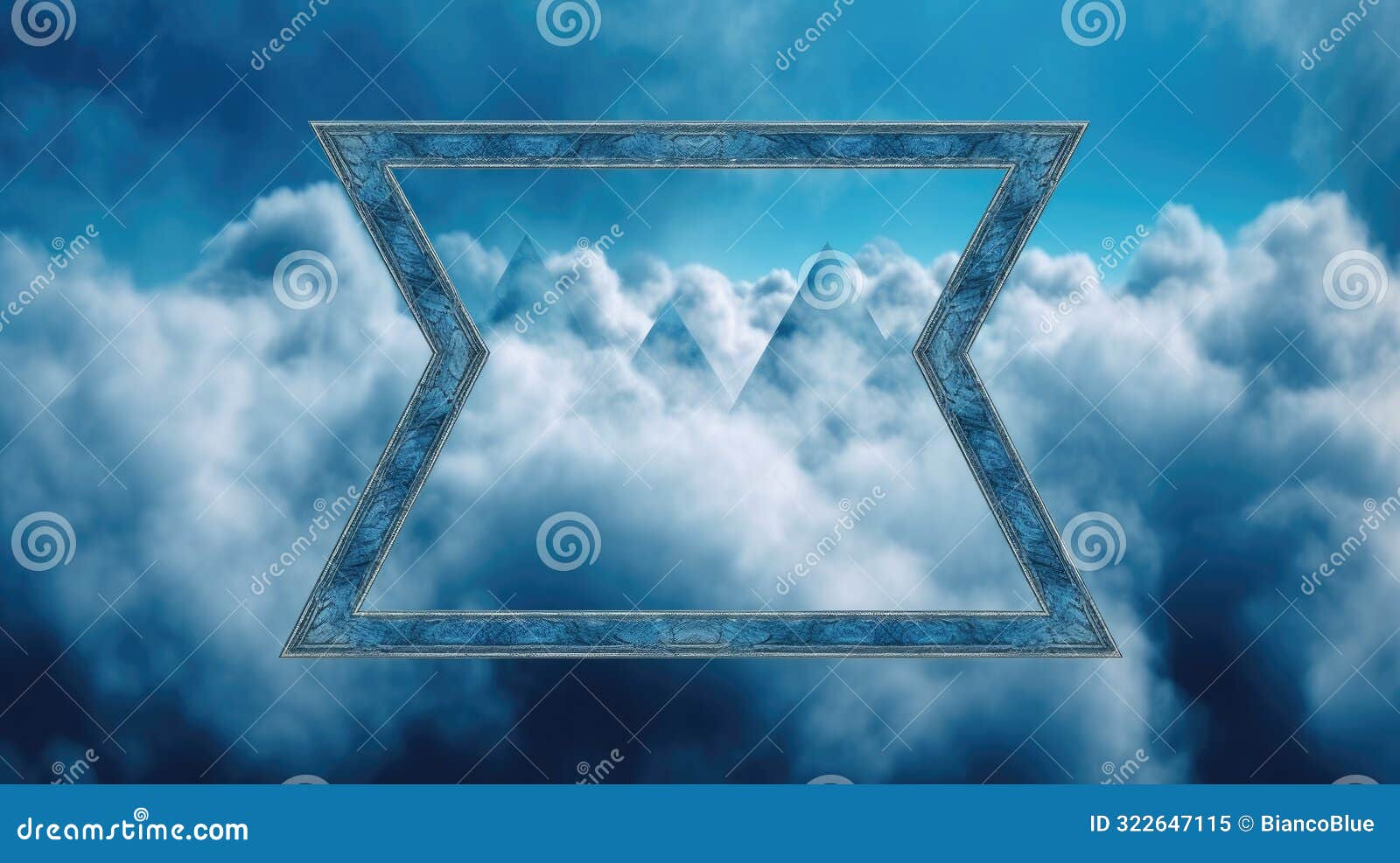 Abstract Picture of Geometric Shape Border or Frame with Fluffy Cloud ...