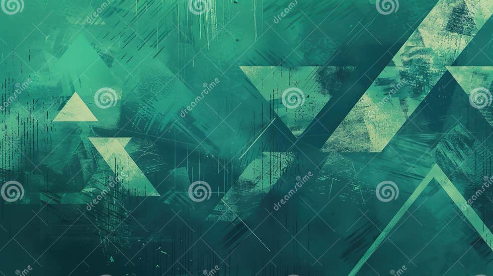 Abstract Green Triangle Repetitive Pattern Polygon Geometry Background ...