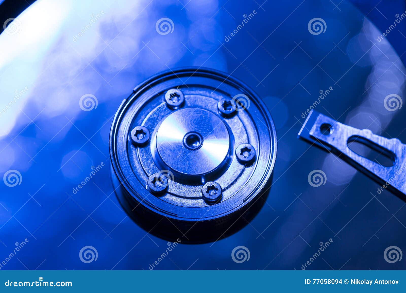 Abstract Picture of Hard Disk Plate with Blue Color Stock Photo - Image ...