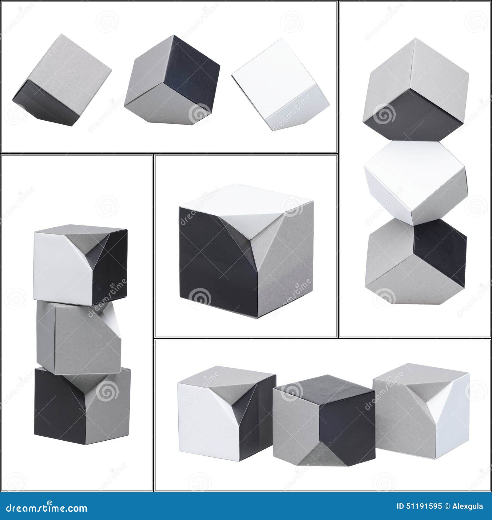 Abstract Picture of Monochrome Cubes Stock Image - Image of origami ...