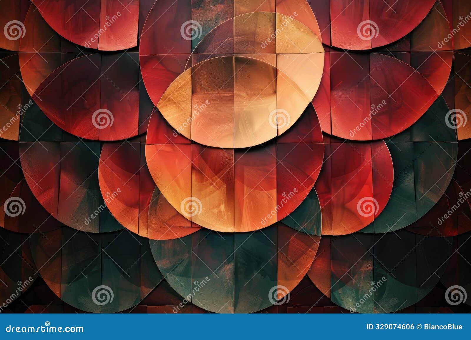 The View of an Abstract Red Circle Round Curve Shape with Circular Wave ...