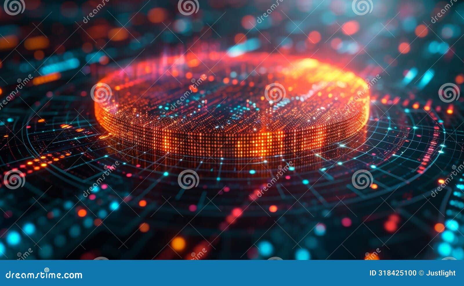 An Abstract Pie Chart is the Focus of this Image Surrounded by a ...