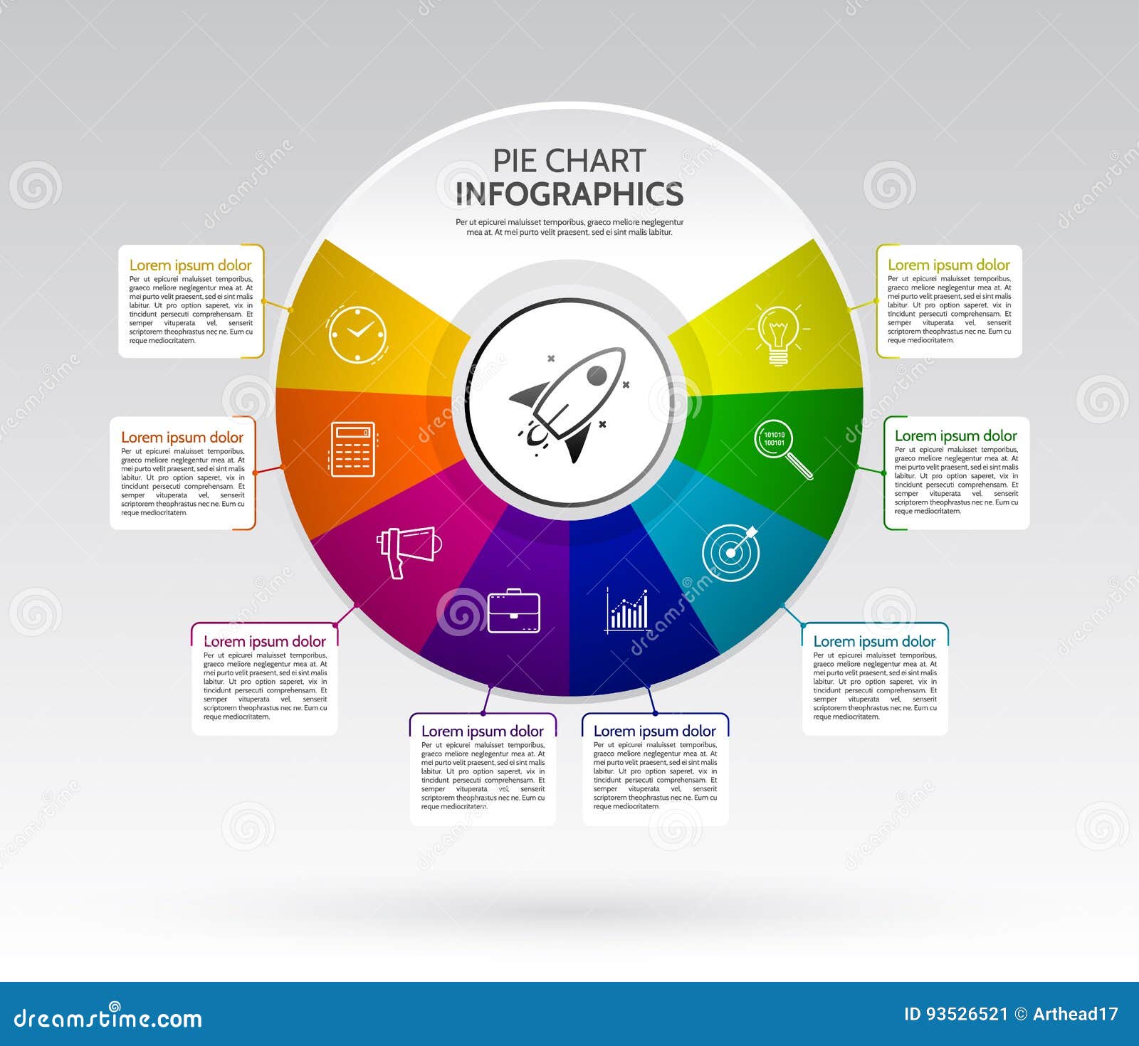Abstract Pie Chart Graphic for Business Design. Template Circle Stock ...