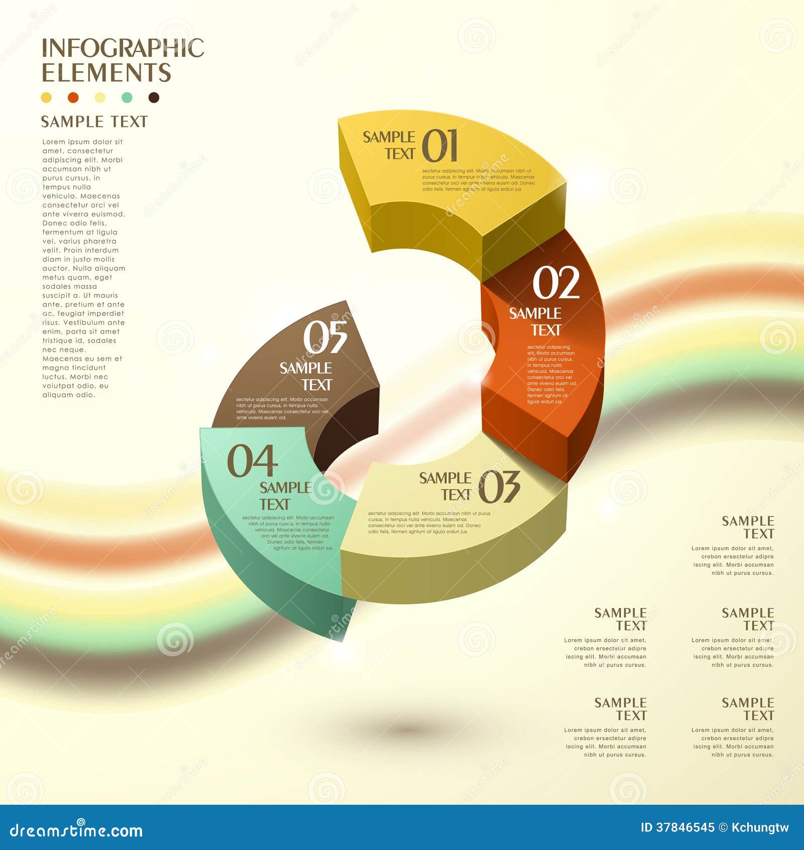 Abstract Pie Chart Infographics Stock Vector - Illustration of clean ...