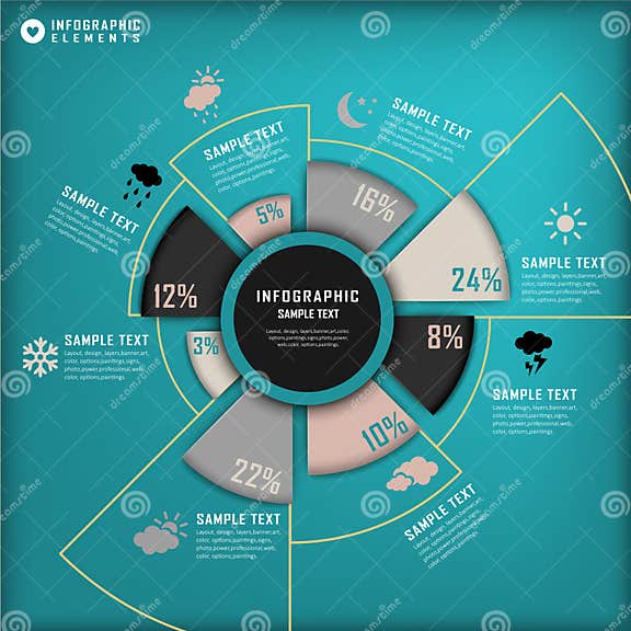 Abstract Pie Chart Infographics Stock Vector - Illustration of ...