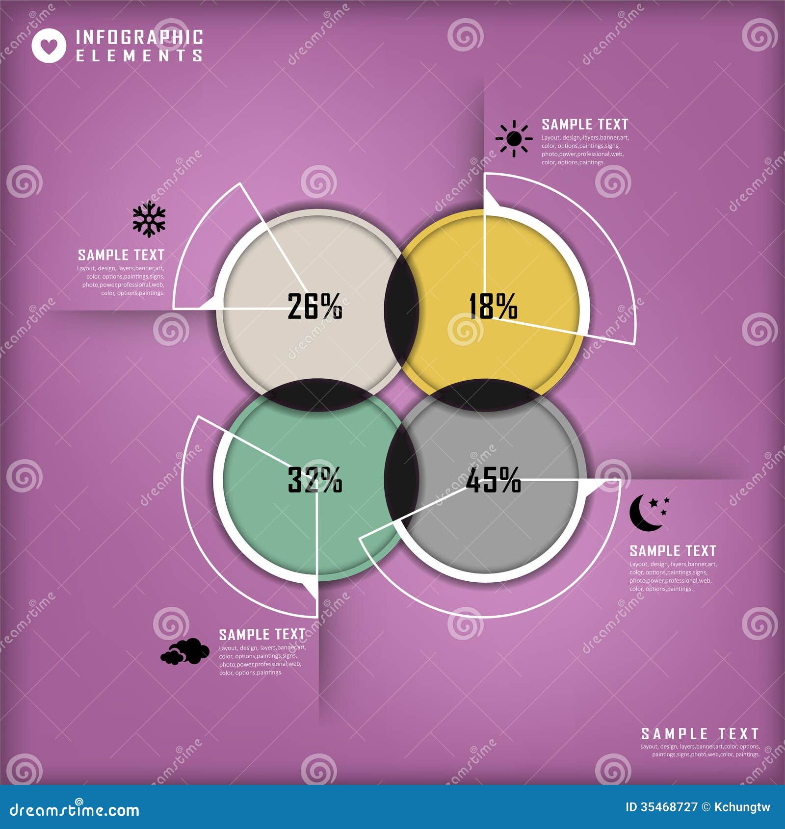 Abstract Pie Chart Infographics Stock Vector - Illustration of creative ...
