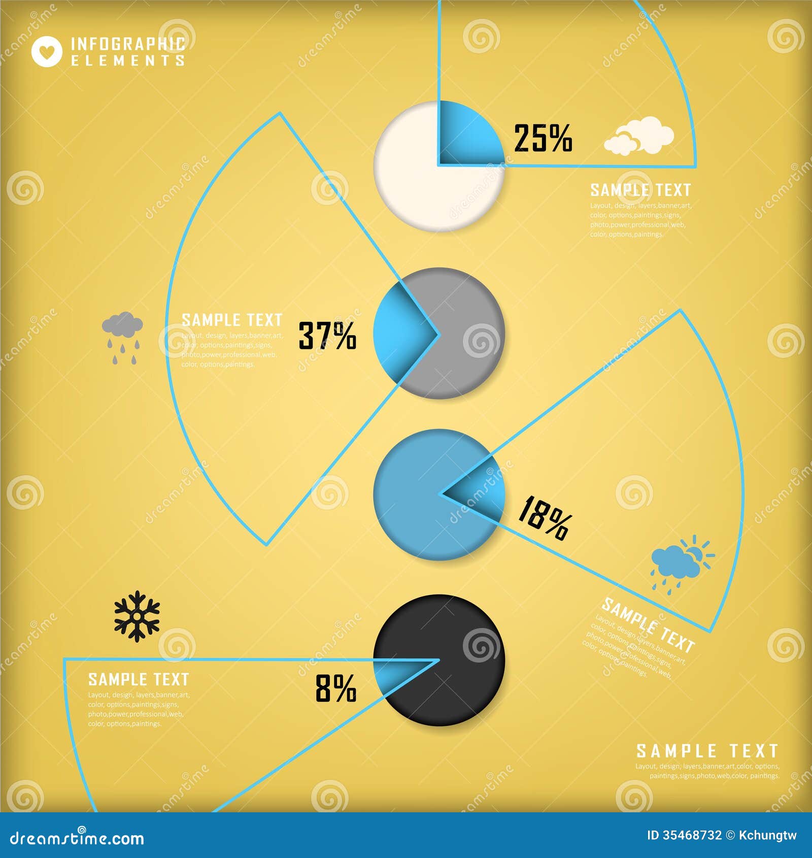 Abstract Pie Chart Infographics Stock Vector - Illustration of concept ...