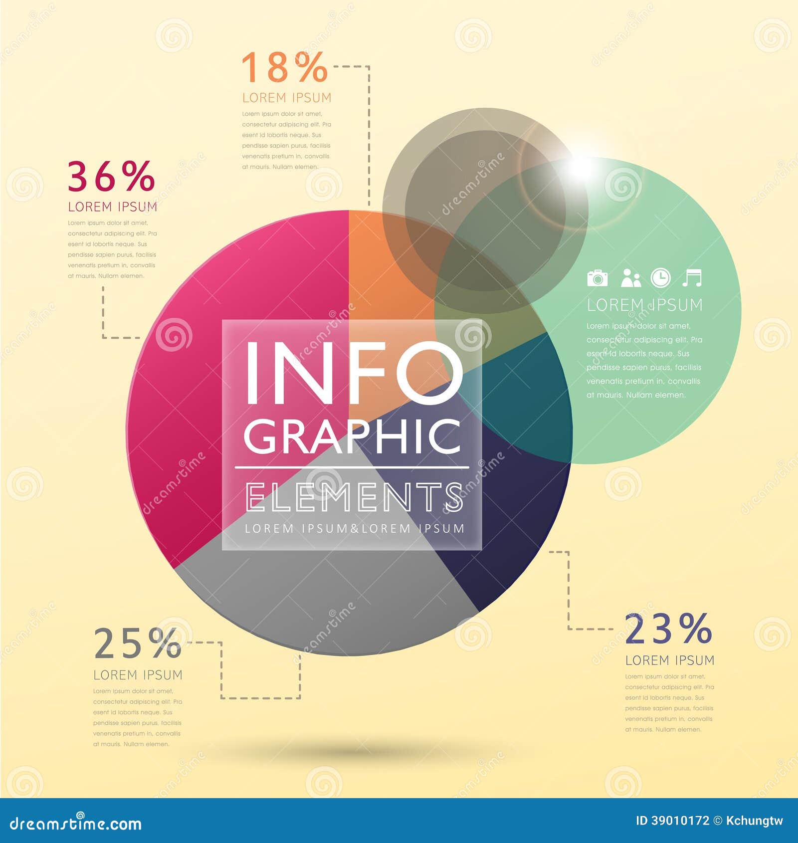 Abstract Pie Chart Infographics Stock Vector - Illustration of icons ...