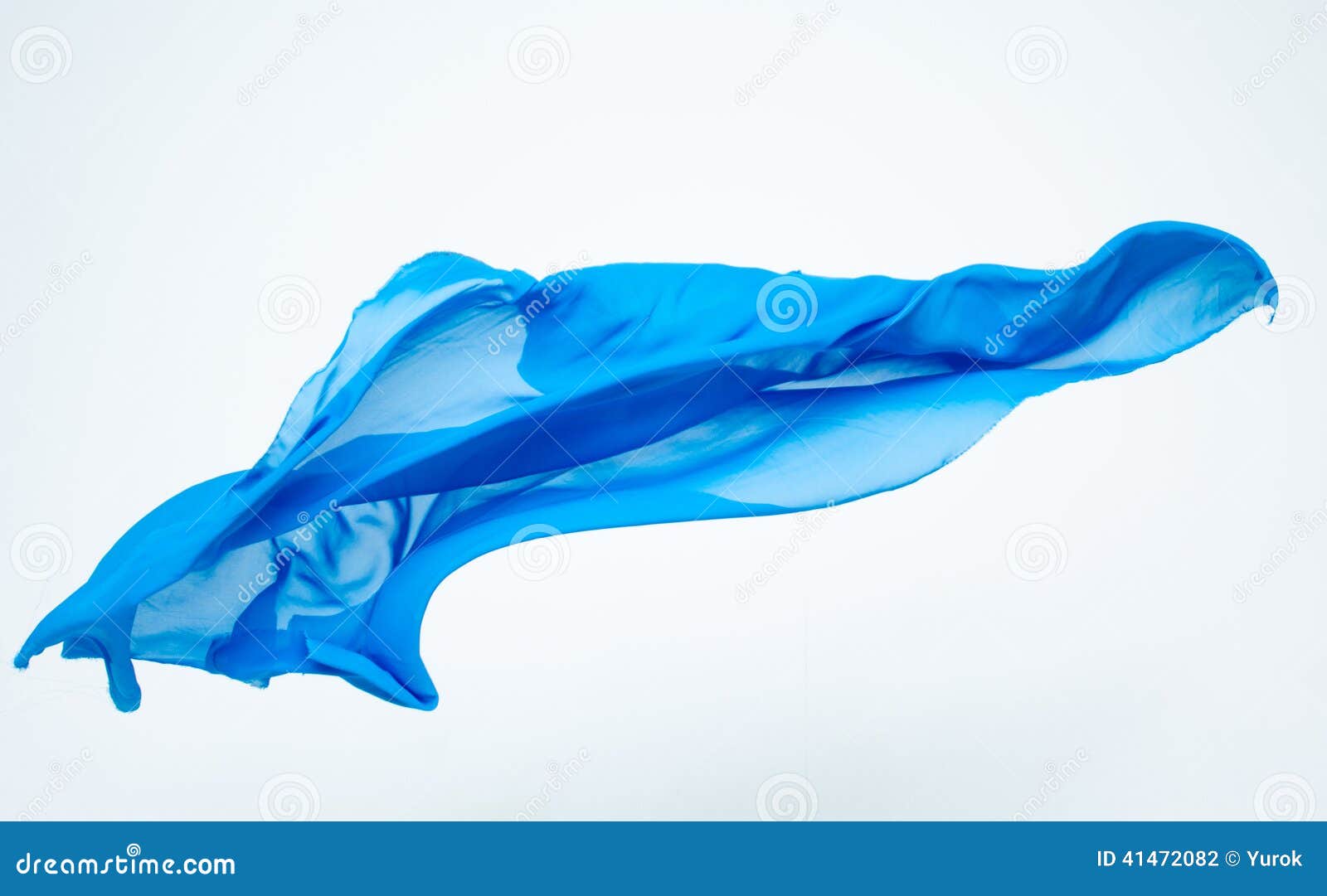 Abstract Piece of Blue Fabric Flying Stock Photo - Image of elegant ...